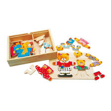 puzzle din lemn imbraca familia de ursuleti, inchiriere accesorii si ...
